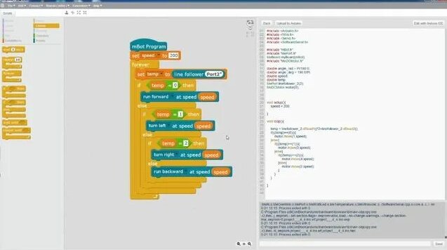 Line - following robot - mBot controlled using mBlock software ...