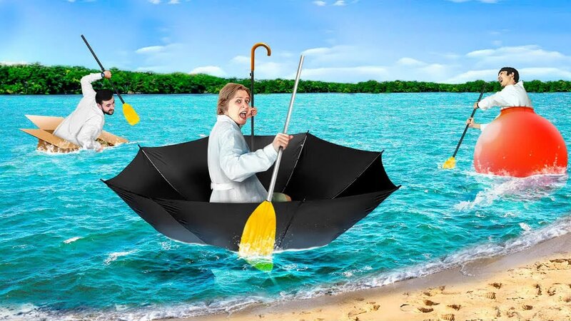 It's Mamix - Переплываем РЕКУ НА Зонте, Шарике, Коробке ... — Видео от ...