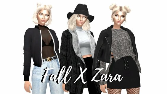 The Sims 4: CAS | Fall X Zara Lookbook + FULL CC LIST & SIM Download ...