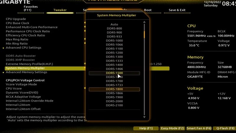 Quick Bios Overview Gigabyte UD Z790 AC motherboard, 12th and 13th gen ...