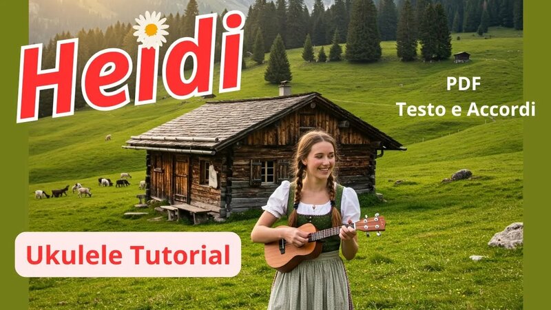Heidi - Ukulele Tutorial - Sigla del cartone animato con testo e ...