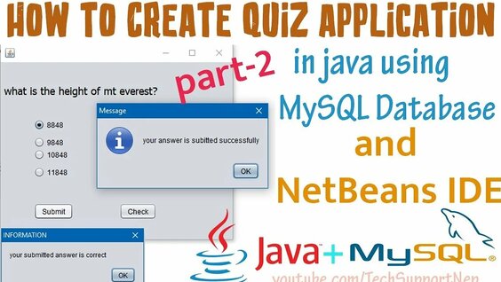 How To Create Quiz Application In Java Using MySQL Database Part 2 With Source Code 