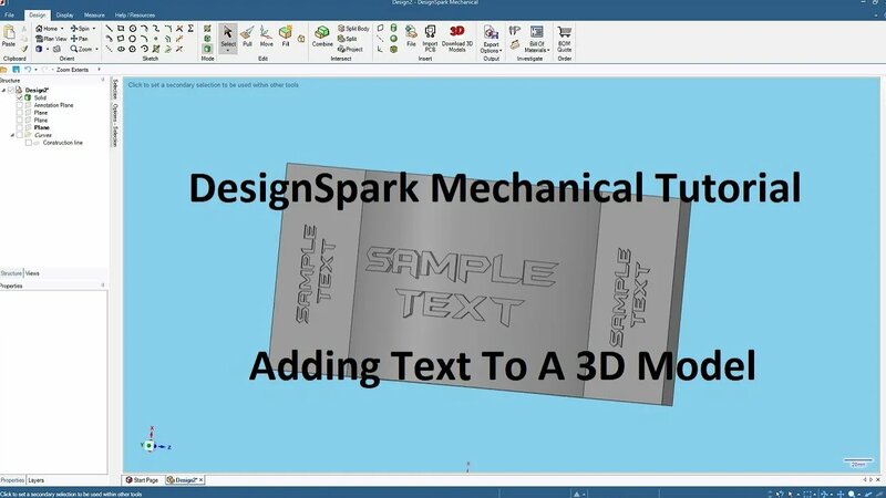 DesignSpark Mechanical Tutorial | Adding Text To A 3D Model - Yandex ...