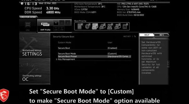 MSI® HOW-TO set BIOS “Secure Boot Preset” option - Смотреть онлайн в ...
