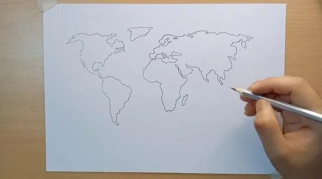 how to draw world map easily step by step || world map drawing || how ...