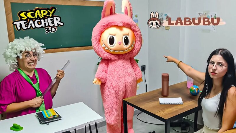 Sınıfımıza yeni gelen öğrenci labubu | scary teacher | eylül lal ...