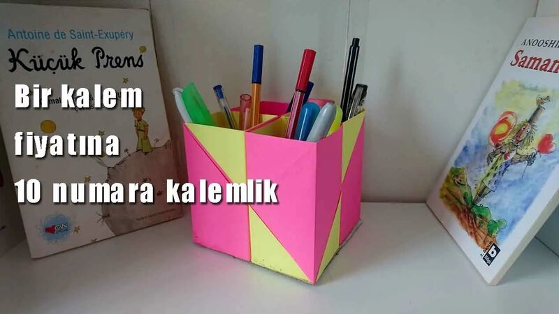 Kağittan Kalemlik Nasil Yapilir ? Origami Basit Kalemlik - How to Make ...