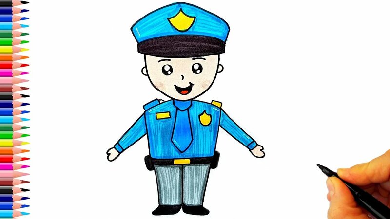 Polis Çizimi 👮‍️ Polis Resmi Nasıl Çizilir? Drawing Policeman - How To ...