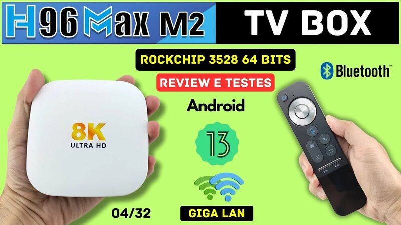 H96 MAX M2 TV BOX - Rk3528 04 RAM - Android 13 - Review Unboxing e ...