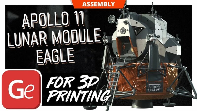 Apollo 11 Lunar Module Eagle 3D Printer Files | Assembly by Gambody ...