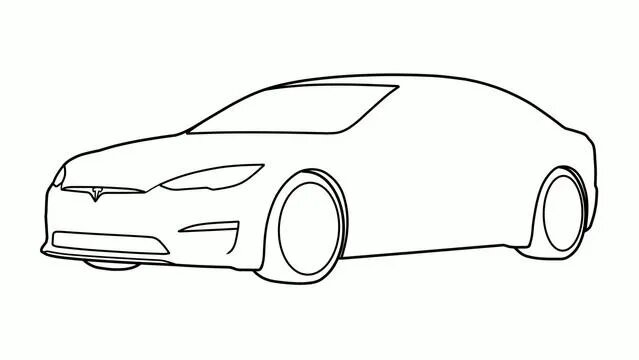How to draw a Tesla Model S Plaid 2021 / drawing tesla p100d 2017 car ...