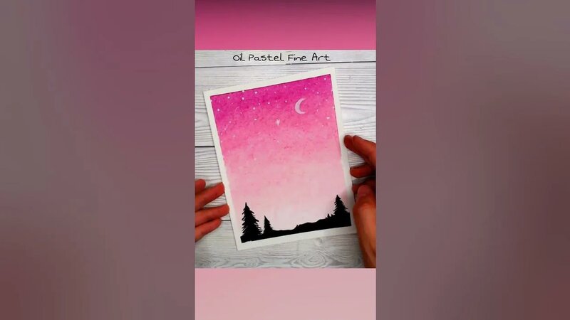 Desen Simplu cu Pastel 💖 EASY Oil Pastel Drawing #shorts