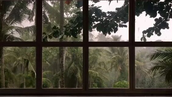 4K FAKE Window : 10 Hours ? Tropical Storm with Rain & Thunder ? FOR ...