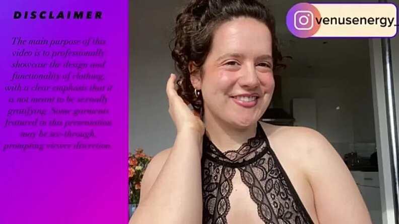 4k transparent black one piece lingerie try on! venus energy tryon ...