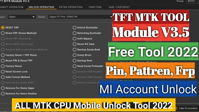 TFT MTK Module V3.5 Free Unlock Tool/All MTK CPU 2022 "Nayem Khandokar ...