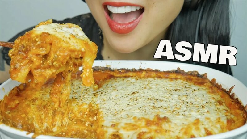 Asmr cheesy lasagna pasta (soft sticky eating sounds) no talking | sas ...