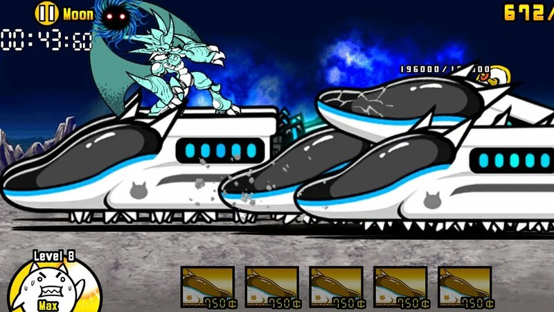 The Battle Cats - Giant Bullet Train Cat VS MOON! - Смотреть онлайн в ...