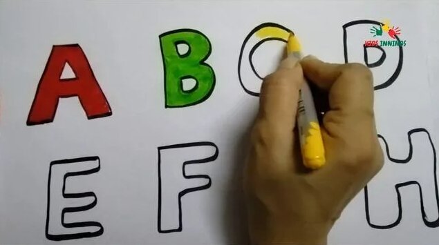 Learn Alphabet Abcdefgh with Drawing & Coloring for Kids| Easy Draw and ...