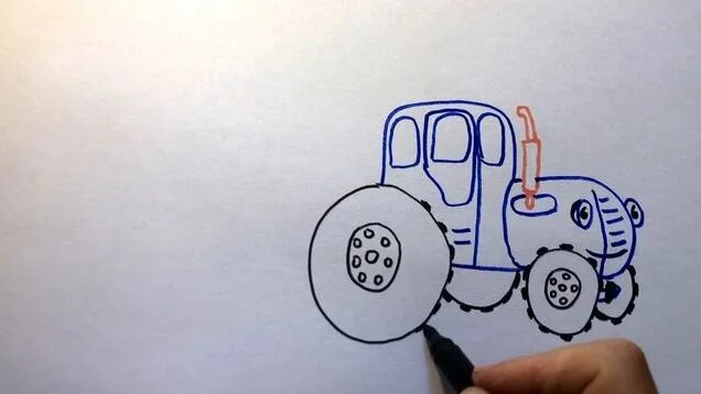 Как нарисовать Синий трактор с коровой How to draw a Blue Tractor ...