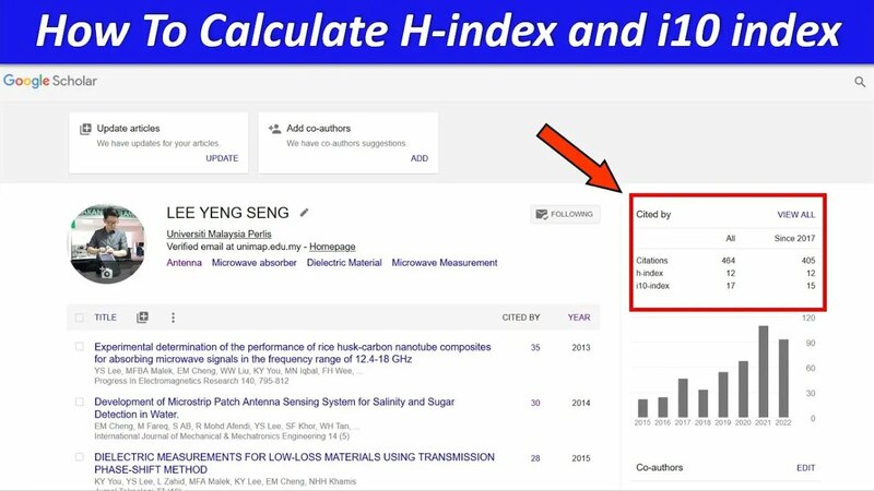 How To Calculate H index and i10 index in Google Scholar - Yandex Video ...