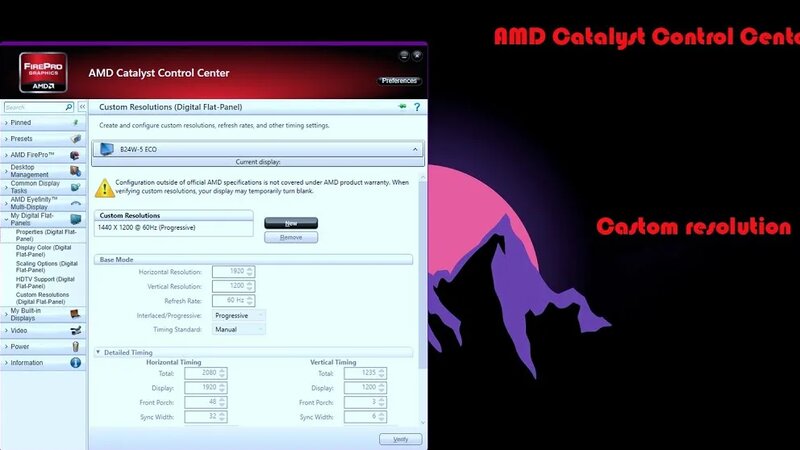 How to create custom resolution in AMD Catalyst Control Centre ...