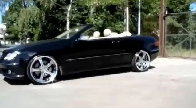 Matte Black Mercedes W209 CLK 500 with MEC Wheels Lowered - Смотреть ...