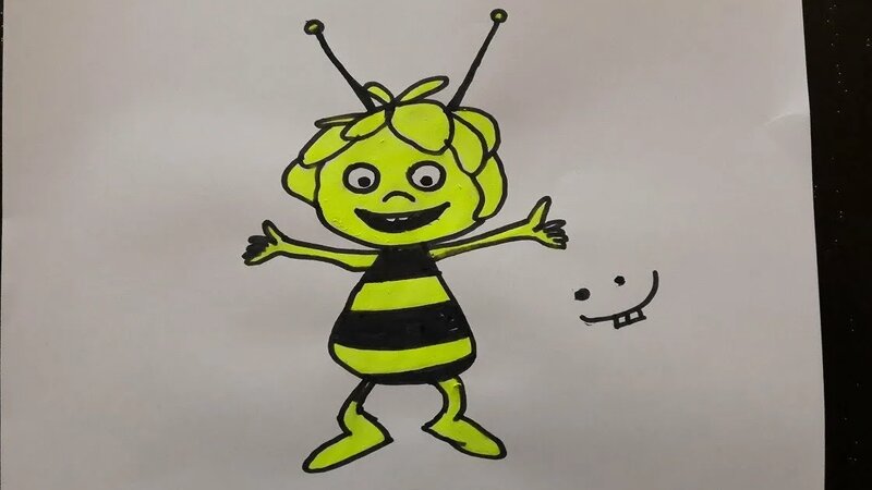 Çizgi Film Karakteri ARI MAYA'nın En Kolay Çizimi-Colourıng and Drawing ...