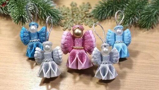 Легко и Быстро, Ангел из фоамирана на ёлку своими руками DIY Christmas ...