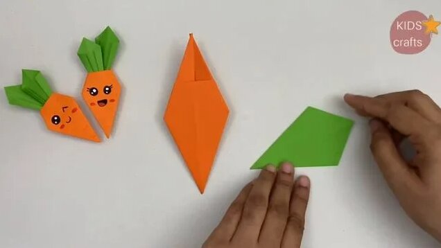 How To Make Easy Paper Carrot For Kids / Nursery Craft Ideas / Paper ...