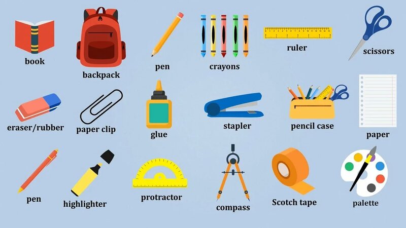 Learn School Objects: Names and Pronunciation for Kids | Fun Vocabulary ...