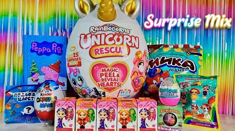 Surprise Mix! RainBocoRns Unicorn Rescue, Peppa Pig, Kinder Surprise ...