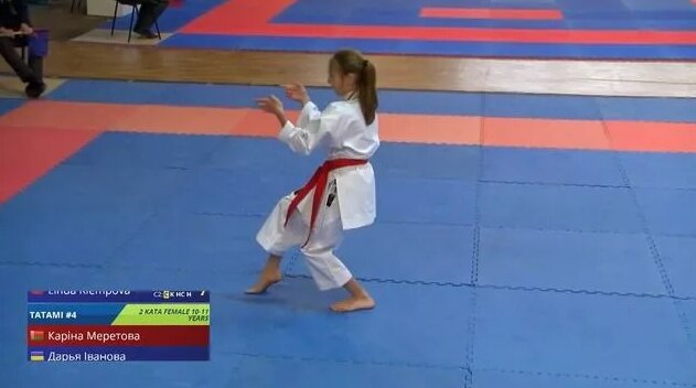 Karate Female Kata U12 Bronze Medal - Karyna Meretava (BLR) vs Darya ...