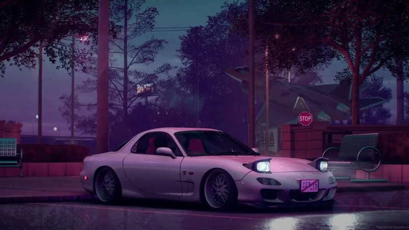 Mazda RX-7 FD Purple Neon Live Wallpaper PC (4K)