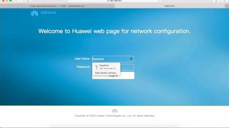 Login Admin Modem Huawei Eg8141h5 Iconnet WIFI PLN - Yandex Video ...