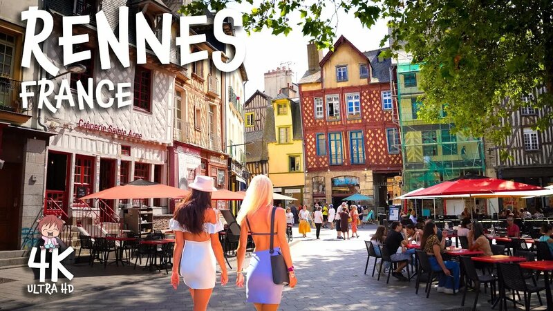 Rennes, France 4K Walking tour- A historic and dynamic city
