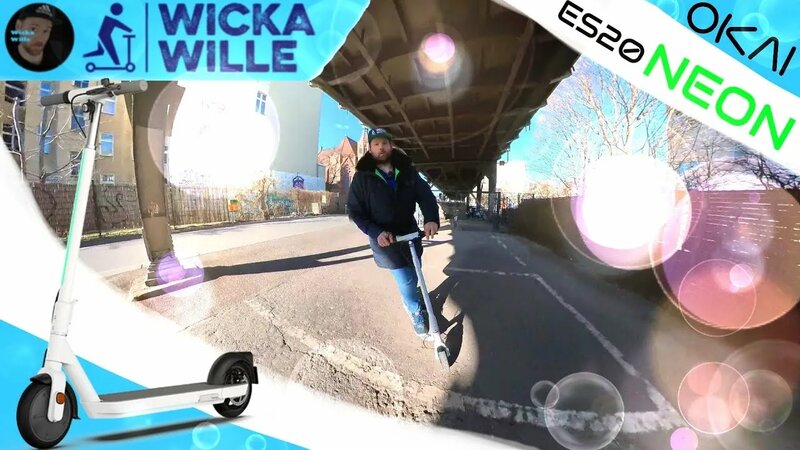 OKAI ES20 NEON, smarter e-Scooter mit NFC, Farbdisplay, Federung und ...