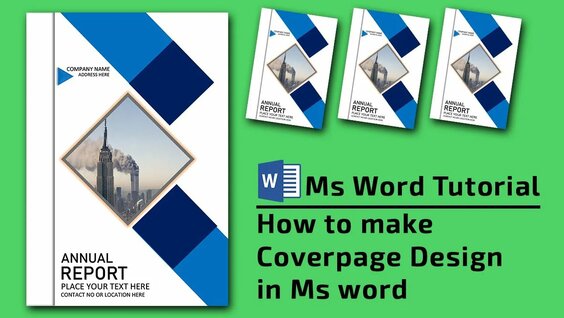 How To Make A Cover Page Design For Report And Book In Microsoft Word ...