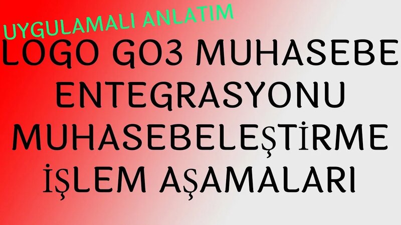 Logo GO3 muhasebe entegrasyonu işlem aşamaları, muhasebeleştirme ...