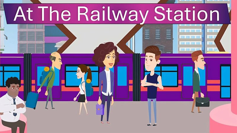 At the Railway Station Conversation | English Speaking Practice ...