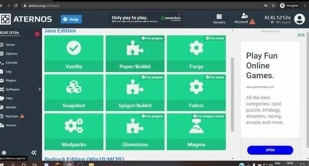 How to Make a Java And Bedrock Crossplay Server in Aternos - Смотреть ...