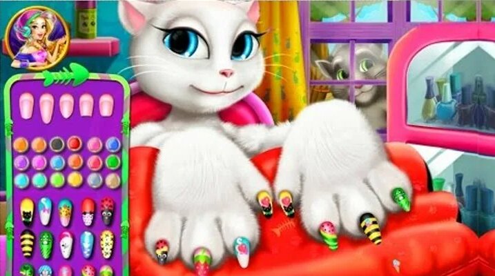 Видео МОЯ Говорящая Анджела Анжела делает маникюр Говорящий Том и ...