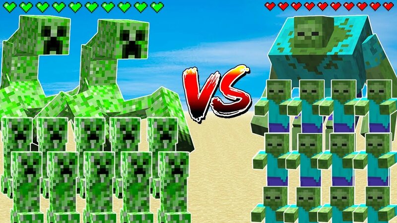 Creeper vs Zombie ARMY in Minecraft - Watch online in Yandex video search