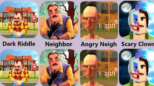 Dark Riddle, Angry Neighbor, Hello Neighbor, Scary Clown Man Neighbor ...