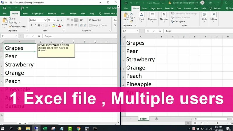 Make 1 Excel file allow Multiple Users at the same time | Netvn ...