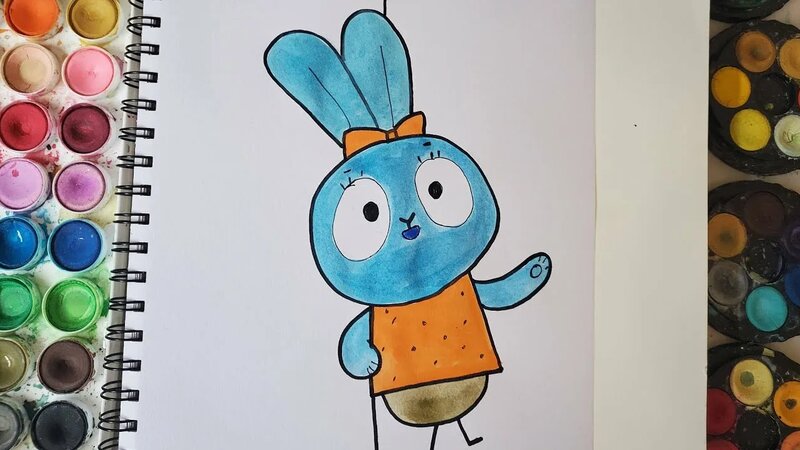 how to draw brave bunnies, let's learn painting | step by step painting ...