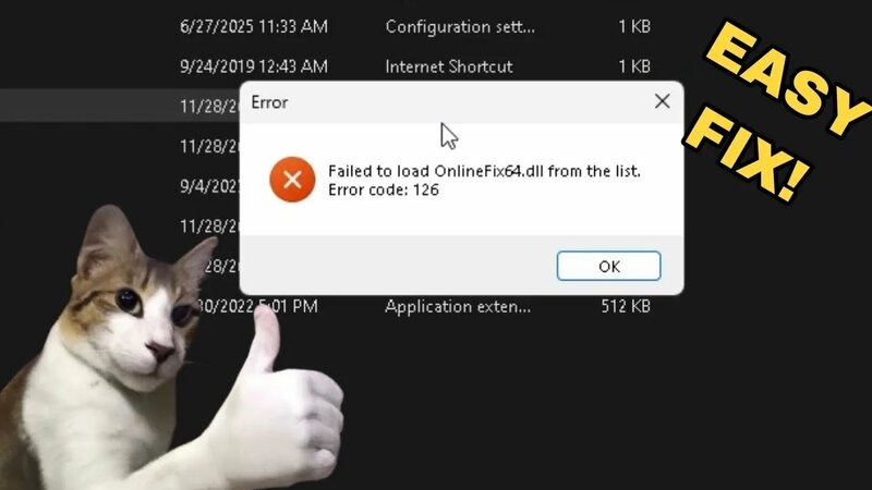 How to Fix Failed to Load OnlineFix64.dll from the List. Error code:126 ...