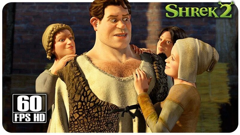 Shrek 2 (2004) | Shrek se convierte en humano | [Full HD / 60fps] LAT ...