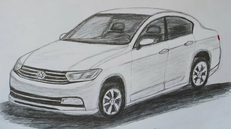 Volkswagen Passat Araba Çizimim/ Kolay Karakalem Araba Çizimi Nasil ...