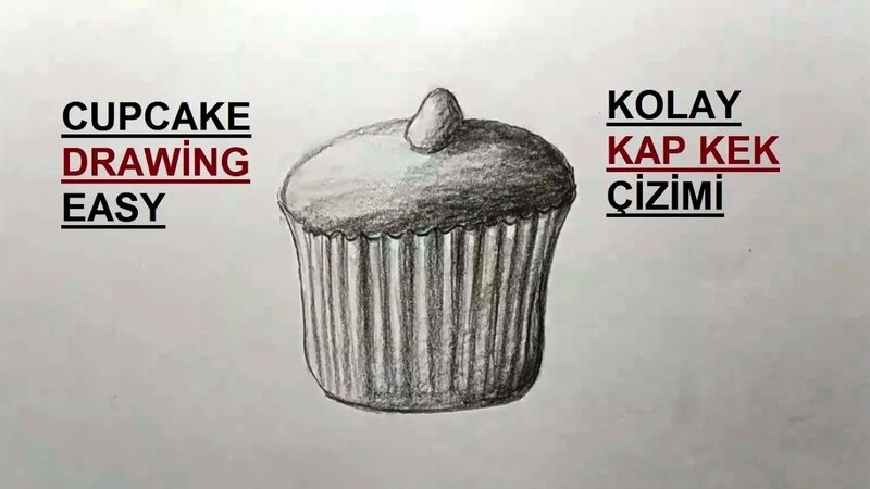 Kolay Kap Kek Çizimi / Karakalem Kap Kek çizimi / Cupcake Drawing Easy