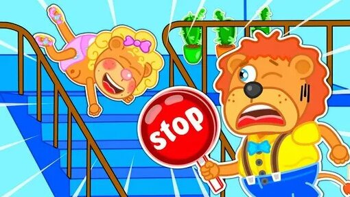 Stop, Baby! Don't Crawl Down Stairs. Learns Safety Tips | Lion Family ...
